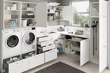 Utility room storage solutions and built-in appliances | Highlux